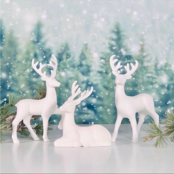 Target | Holiday | Target Bullseye Christmas 222 Flocked Deer Set Of 3 ...